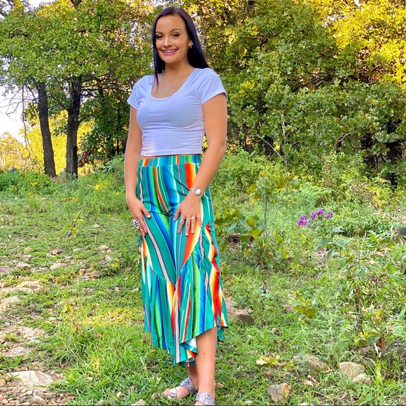 L&B | Pants & Jumpsuits | Serape Ruffle Pants | Poshmark